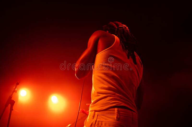 Rapper Performing with a Red Background Editorial Photography - Image ...
