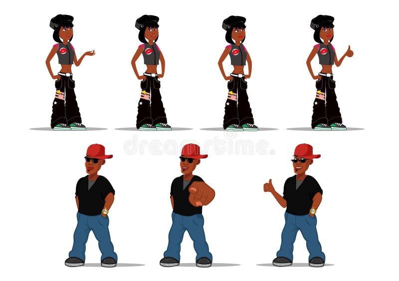 Rapper poses 01 stock vector. Illustration of side, pointing - 31670462