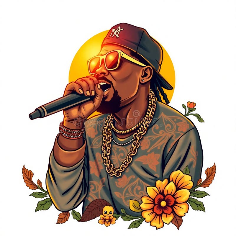 Rapper Singing with Microphone Stock Image - Image of disco, sing ...