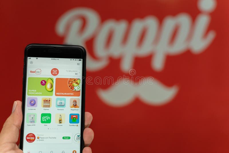 Rappi Logo on the Mobile Device. Rappi is an on-demand Delivery Startup ...