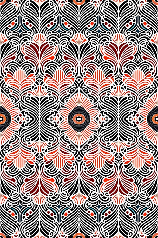 Rapport Pattern Seamless of Wallpaper with Abstract Flowers Shapes in ...
