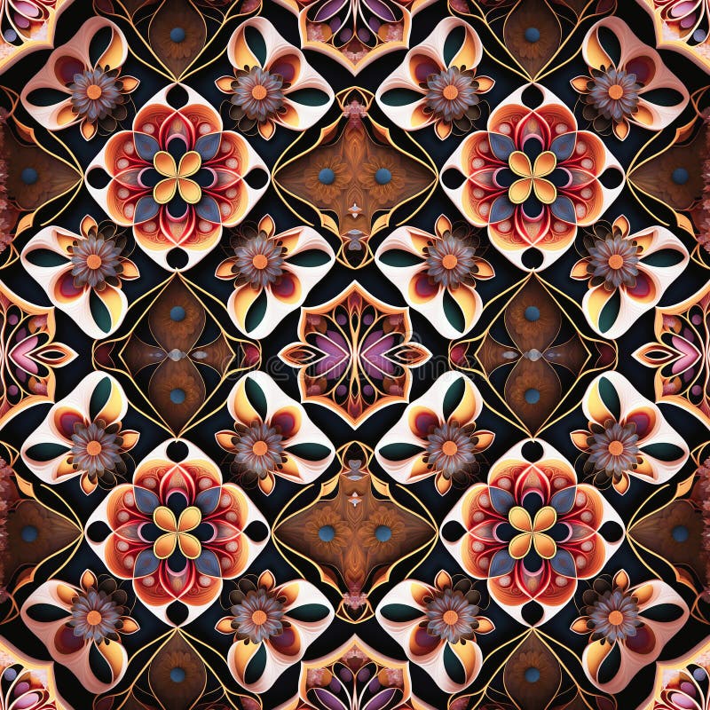 Rapport Seamless Board Brown with Flowers for Pattern. Generative AI ...