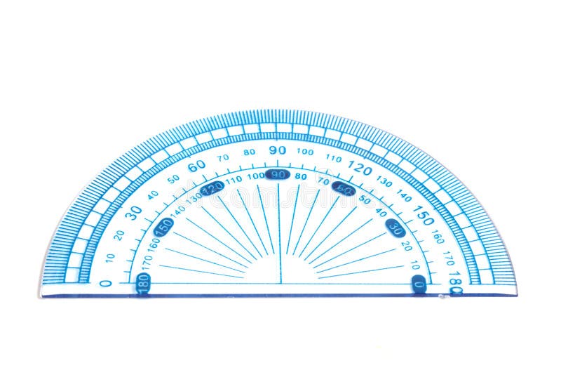 Rapporteur En Plastique Bleu D'isolement Sur Le Blanc Photo stock ...