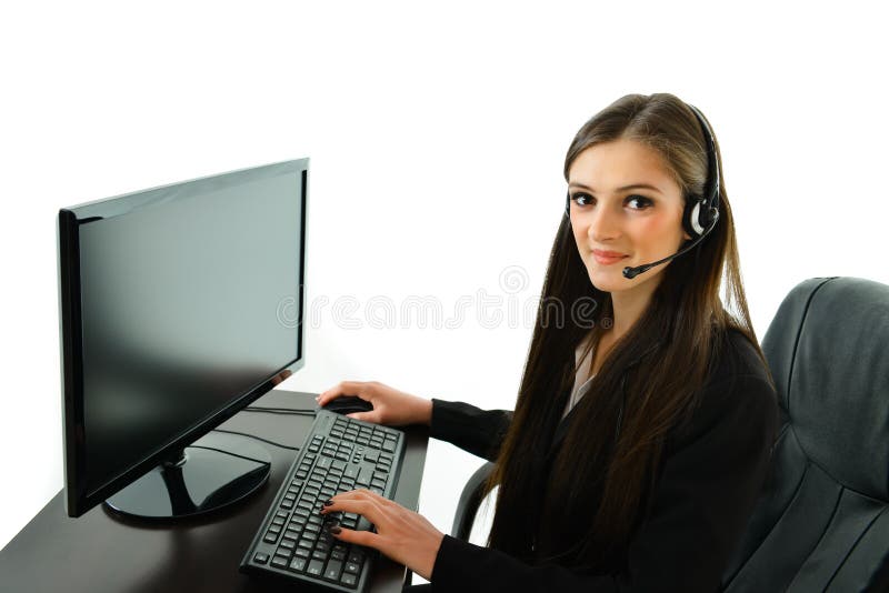 Rappresentante Di Cura Del Cliente Sul Computer Immagine Stock ...