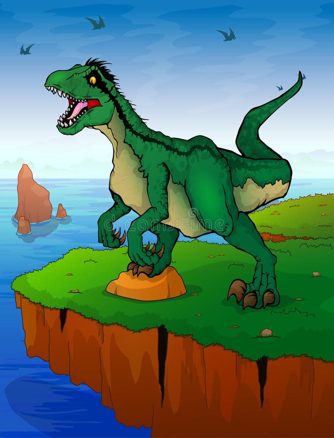 Raptor on the Background of the Sea. Stock Vector - Illustration of ...