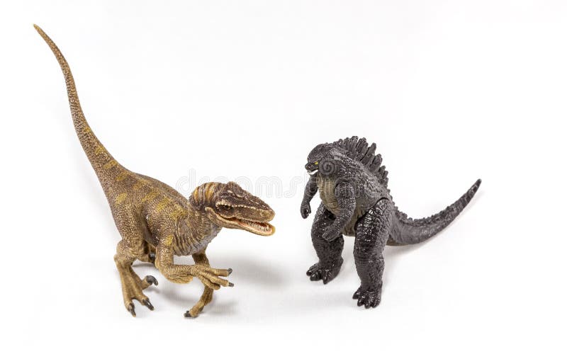 Raptor and Godzilla Fighting Editorial Stock Image - Image of ...