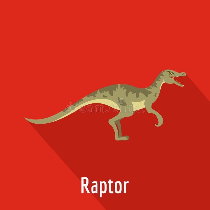 Raptor icon, flat style. stock illustration. Illustration of gigantic - 123165099