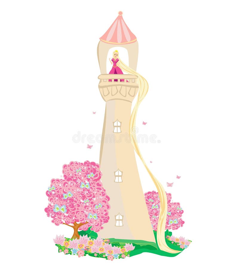 Rapunzel Tower stock illustration. Illustration of hope - 18351572