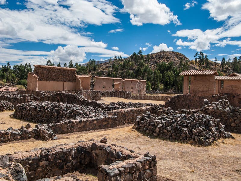 Raqchi Temple of Wiracocha Site Stock Image - Image of temple, inca ...