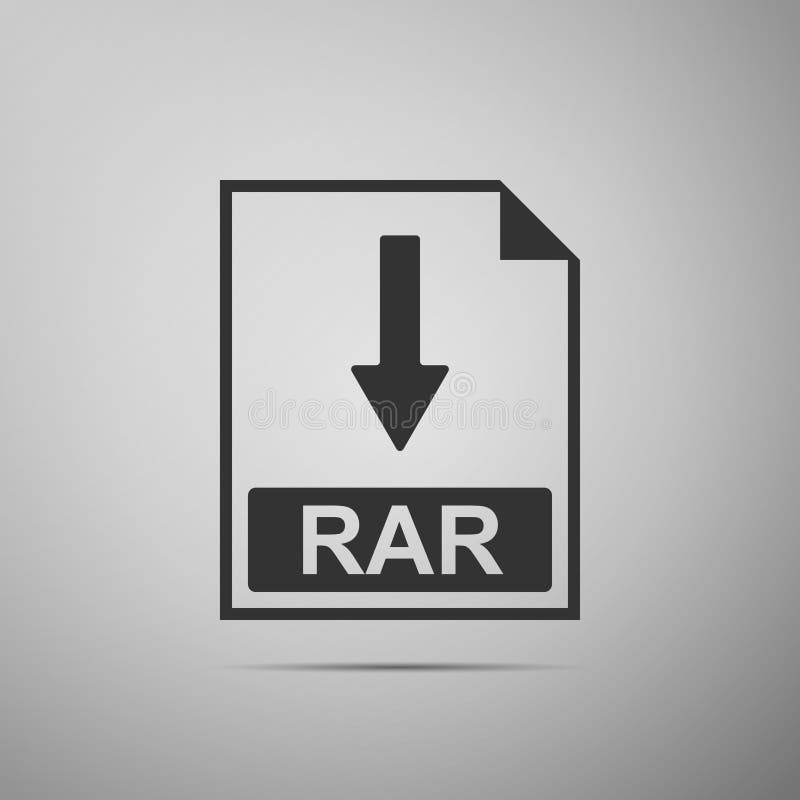 RAR File Document Icon. Download RAR Button Icon Isolated on Grey ...