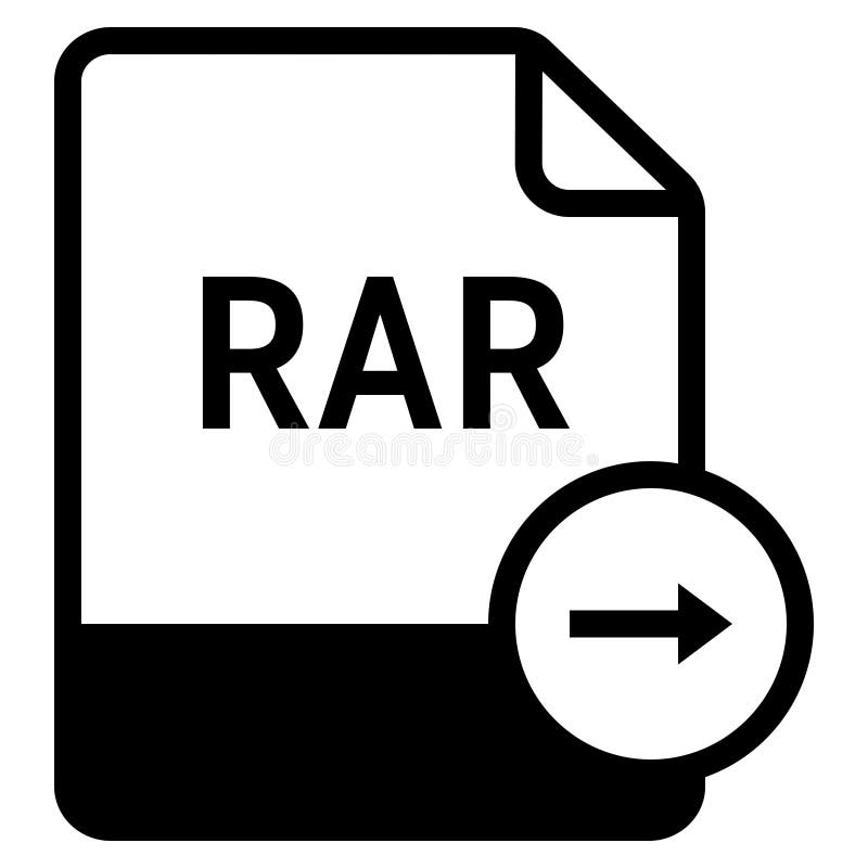RAR File Format with Arrow Right Symbol Icon Vector for Web and Mobile ...