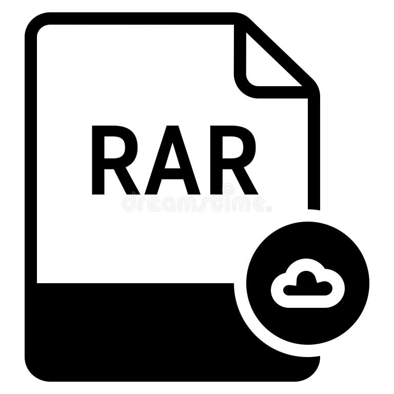 RAR File Format with Cloud Symbol Icon Vector for Web and Mobile ...