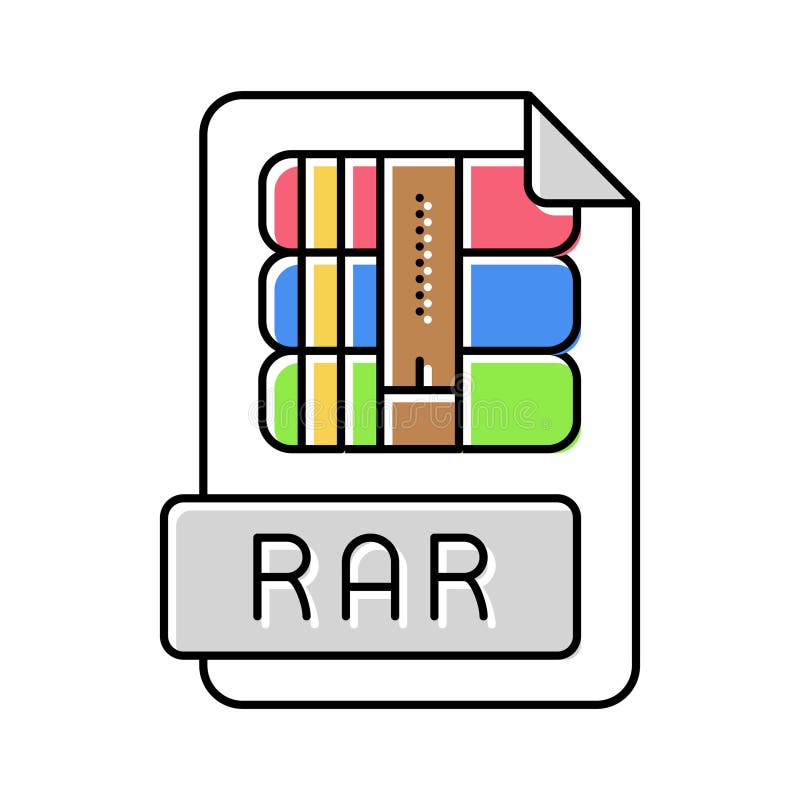 Rar File Format Document Color Icon Vector Illustration Stock Vector ...