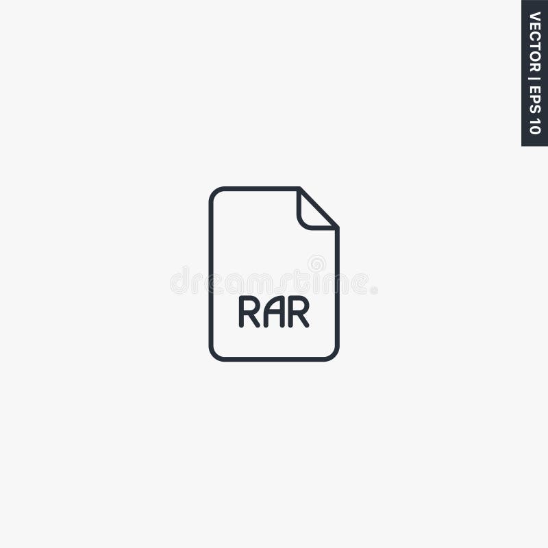 RAR File Format, Linear Style Sign for Mobile Concept and Web Design ...