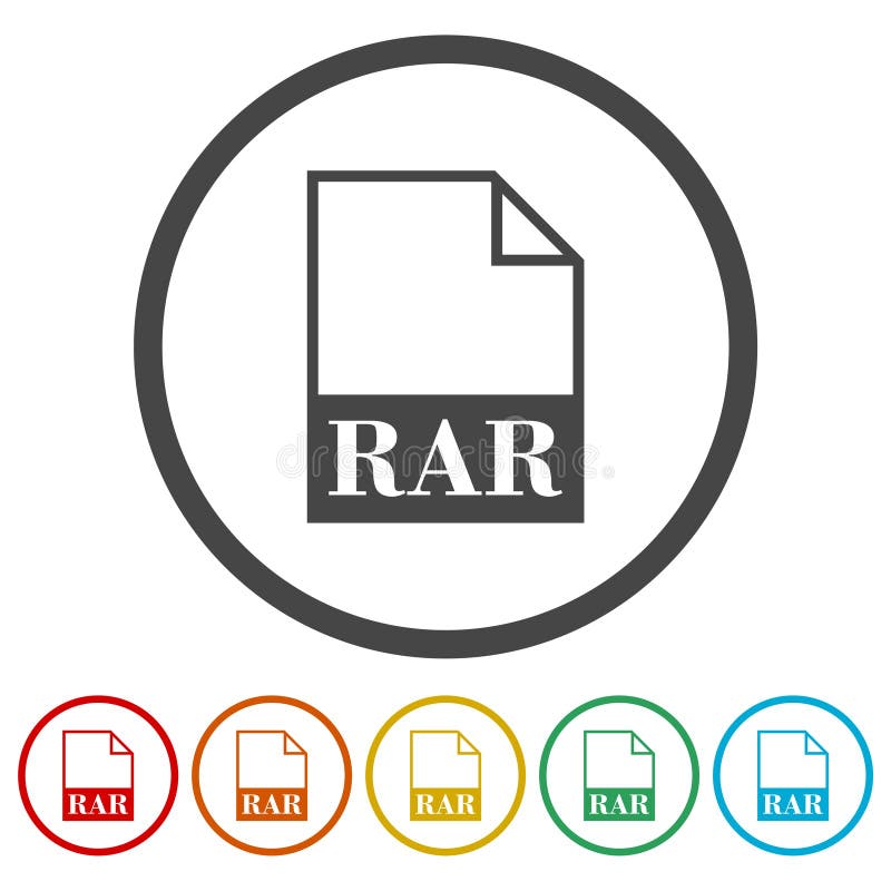 RAR file icons set stock vector. Illustration of file - 138733763