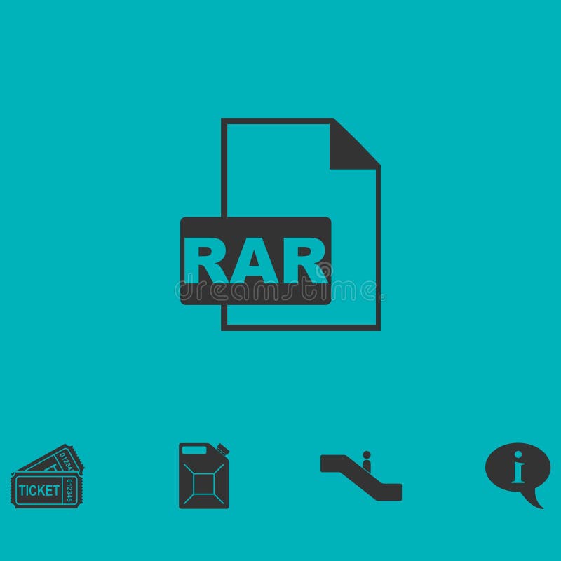 RAR icon flat stock vector. Illustration of idea, mark - 137864654