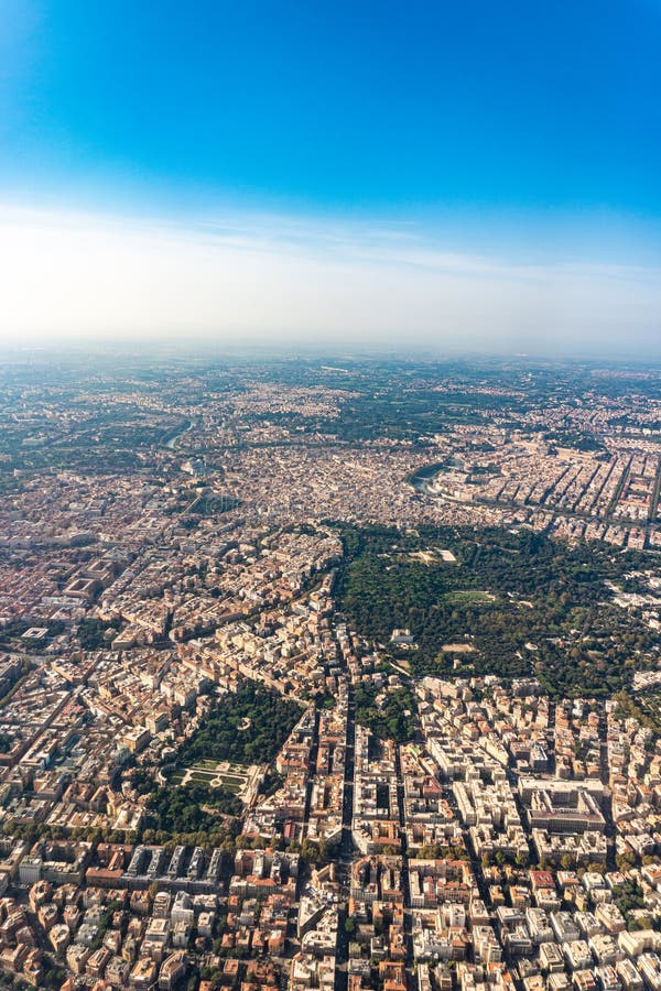 Rare Aerial View Over Rome, Italy Stock Photo - Image of historic, rare ...