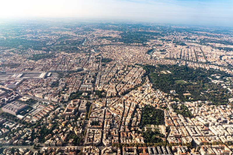 Rare Aerial View Over Rome, Italy Stock Photo - Image of summer ...
