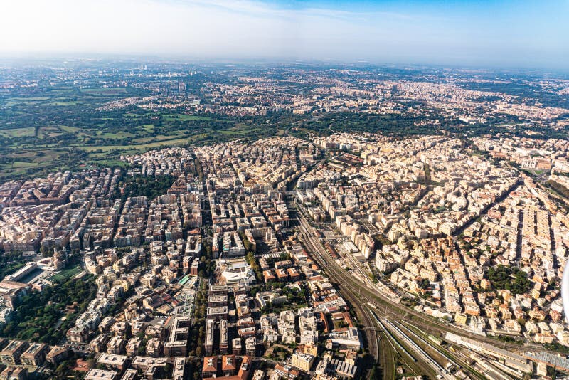 Rare Aerial View Over Rome, Italy Stock Image - Image of beautiful ...
