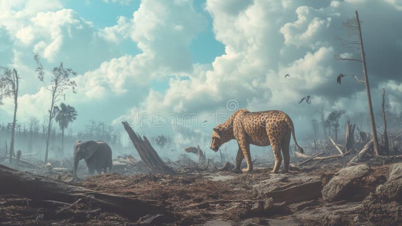 Rare Animals, Including a Leopard and an Elephant, Wander through a ...