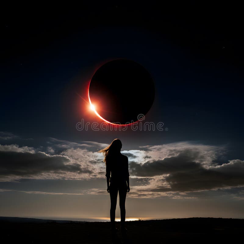 Rare Annular Solar Eclipse with Crescent Sunlight Emerging from Behind ...