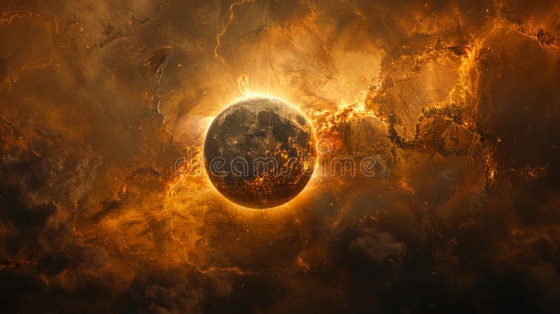 A Rare Astronomical Phenomenon, Solar Eclipse in the Sky Macro View ...