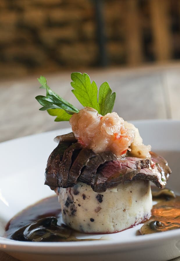 Rare beef and mash stock photo. Image of steak, sauce - 16611662