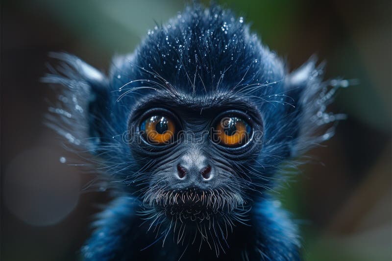 Rare Blue Monkey with Striking Features and Vibrant Fur in a Natural ...