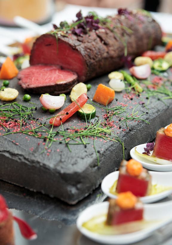 Rare cooked roast-beef stock photo. Image of piece, closeup - 19553978