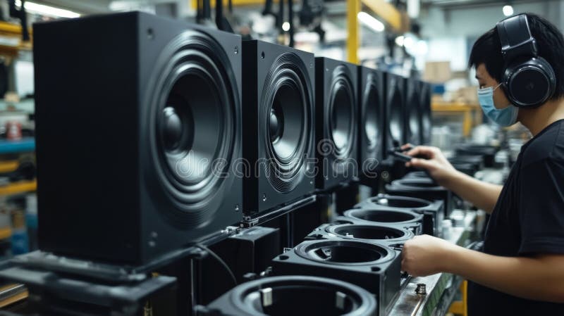 Rare Earth Magnet Assembly Process in Speaker Manufacturing Facility ...