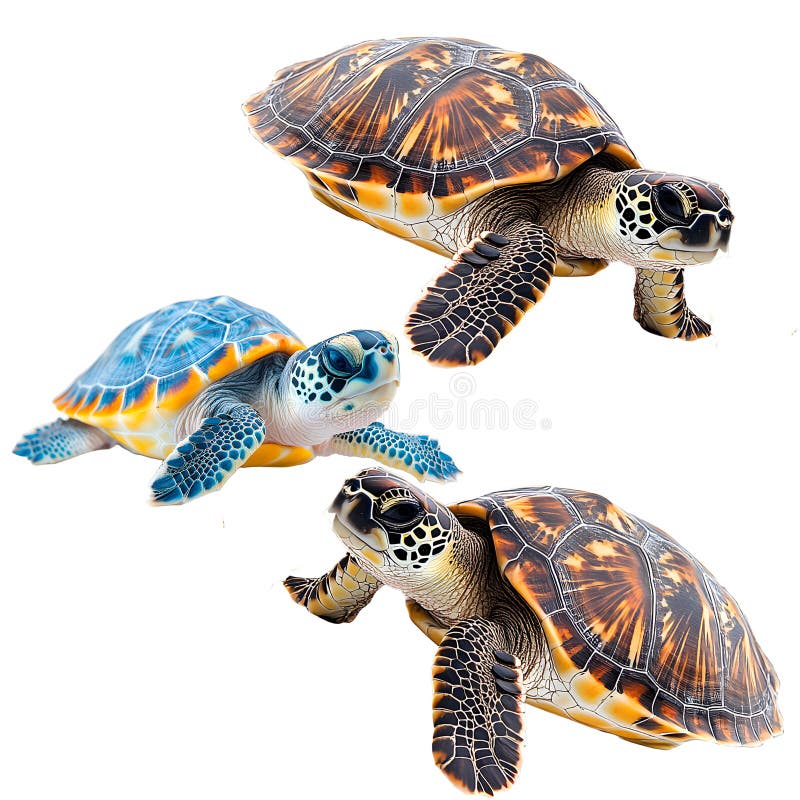 Rare and Endangered Hawksbill Turtle Shot Stock Illustration ...