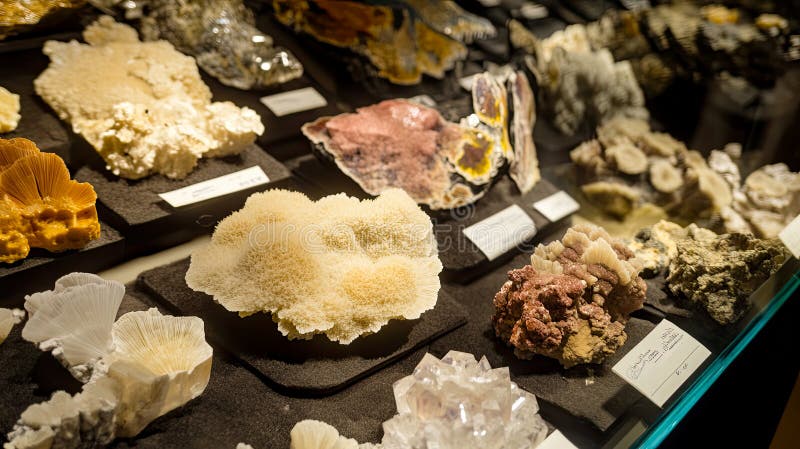 Display of Diverse Geological Samples and Rare Specimens Mineral ...