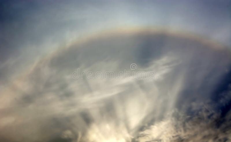 A Rare and Interesting Celestial Effect is the Halo. Cold Winter Stock ...