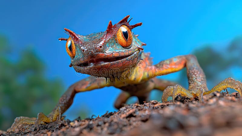 Rare Jungle Lizards: Draco Gliding Lizards Camouflaging on the Ground ...