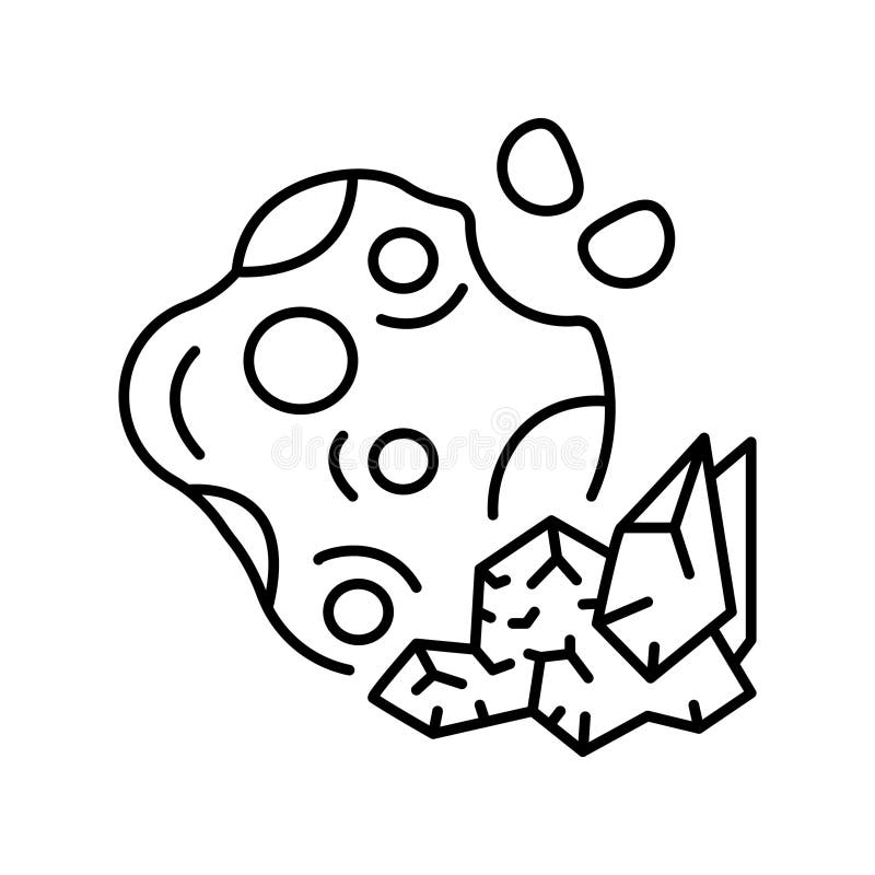 Rare Metal Resources Black Line Icon Stock Vector - Illustration of ...