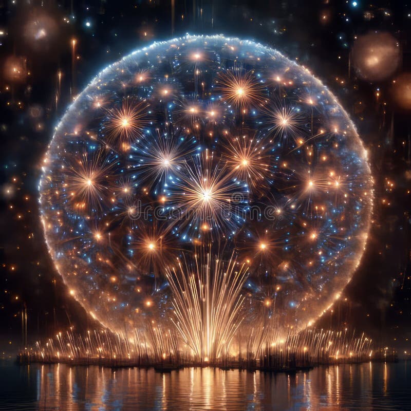 29 86. Starburst Shells_ Large, Spherical Fireworks Th Stock Image ...