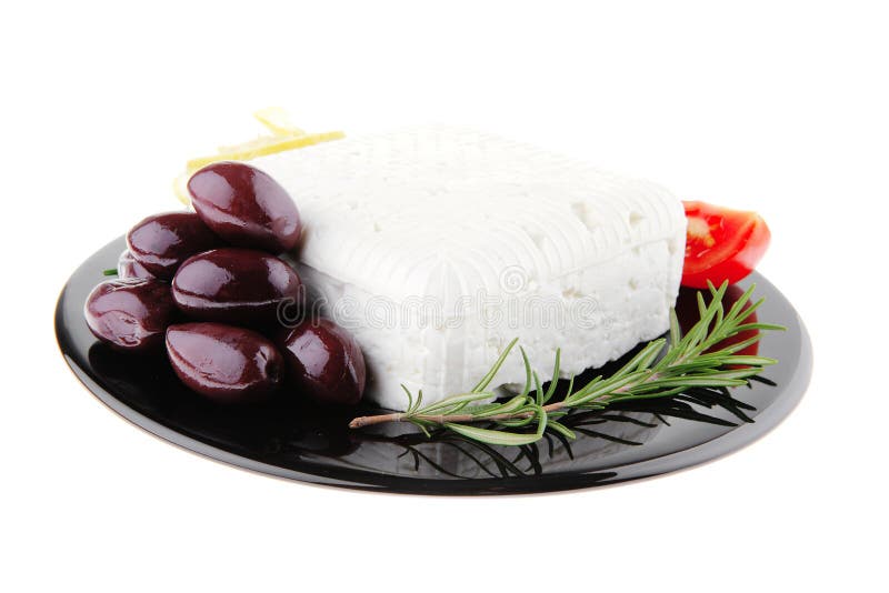 Rare olives and feta cube stock image. Image of olive - 16025337