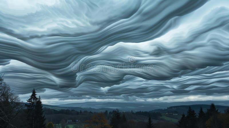 A Rare Phenomenon the Asperitas Clouds Create an Otherworldly ...