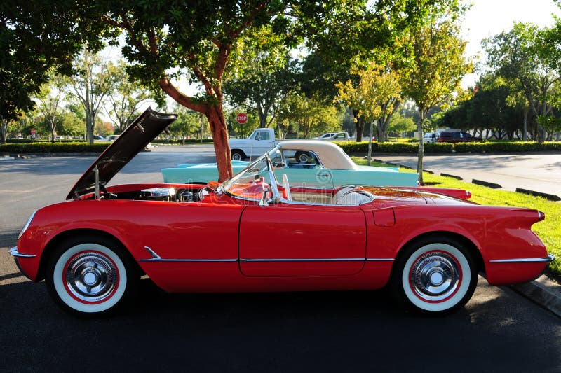 Rare Red Convertible Sports Car Stock Image - Image of breather ...