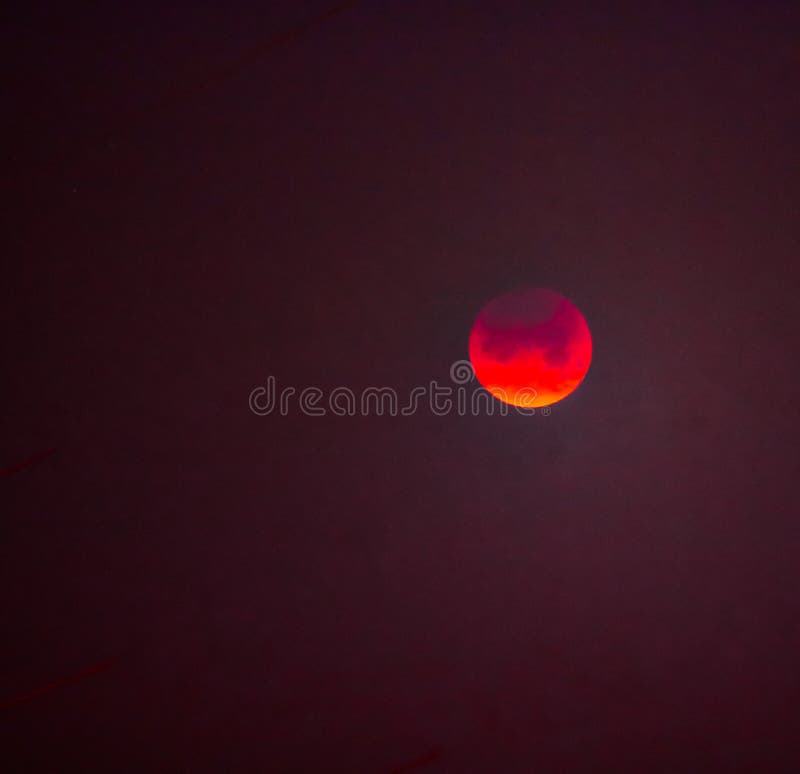 Rare Red moon eclipse stock photo. Image of darkness - 126757392