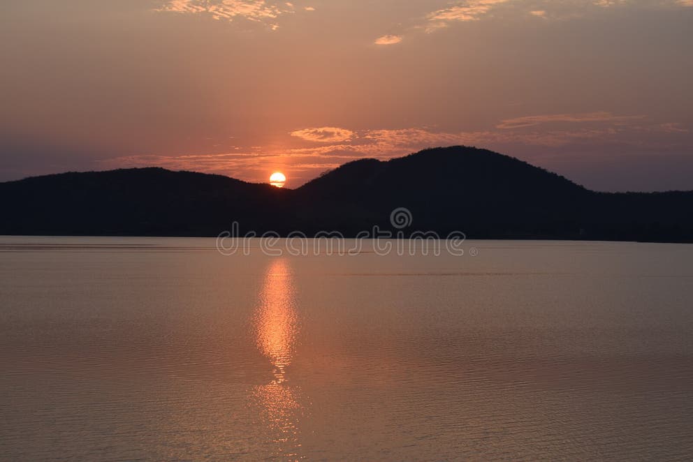 A rare sunset in india stock image. Image of river, rare - 50923477