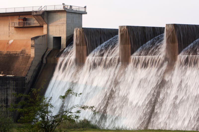 A Rare View of Midmar Dam Overflowing the Wall Stock Photo - Image of ...