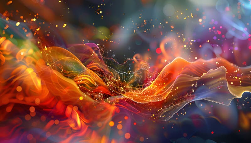 Rare View Vibrant Wave Particle Abstract Digital Art - Contact for ...