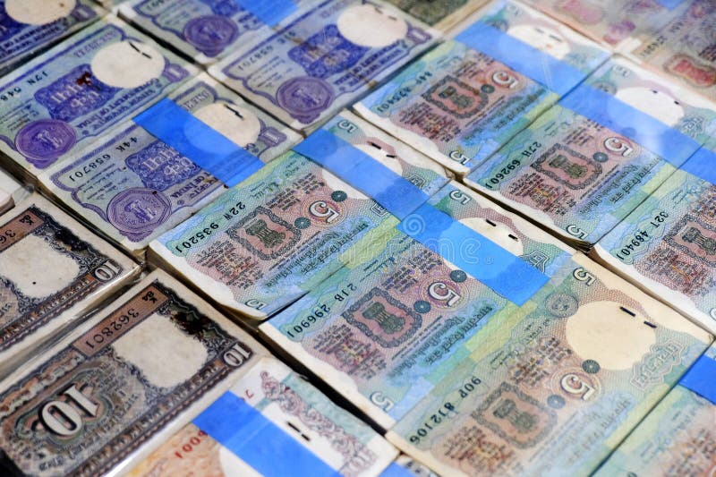 Rare Vintage Indian Currency, a Background of Old Vintage Indian ...