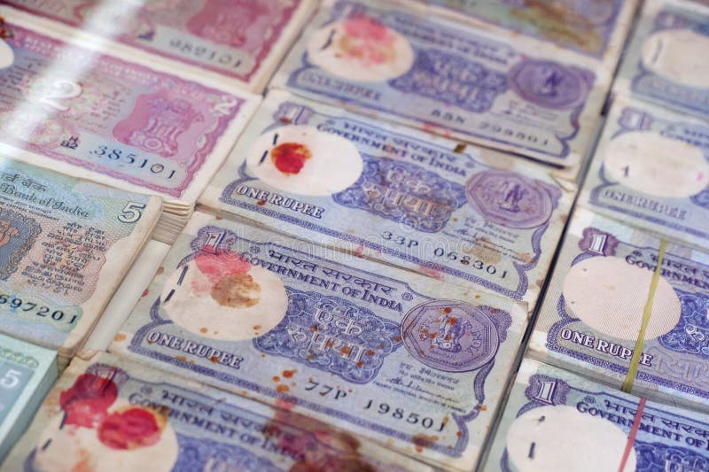 Rare Vintage Indian Currency, a Background of Old Vintage Indian ...