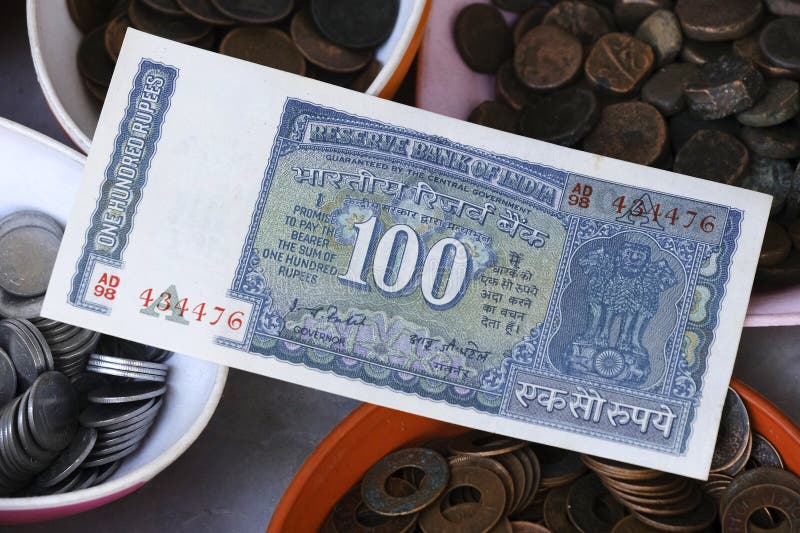Vintage Old Indian Currency Notes and Change Stock Image - Image of ...
