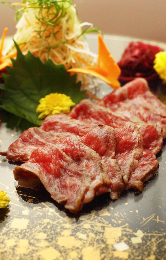 Rare Wagyu Beef Served On Black Platter Picture. Image: 16084846