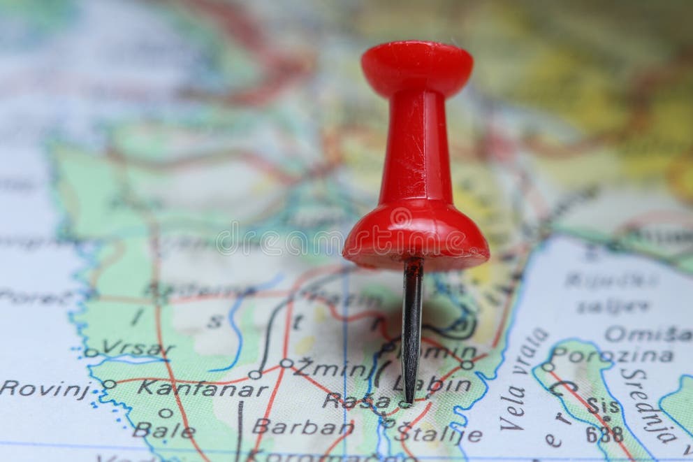 Rasa, Croatia pin on map stock photo. Image of fishing - 370074740