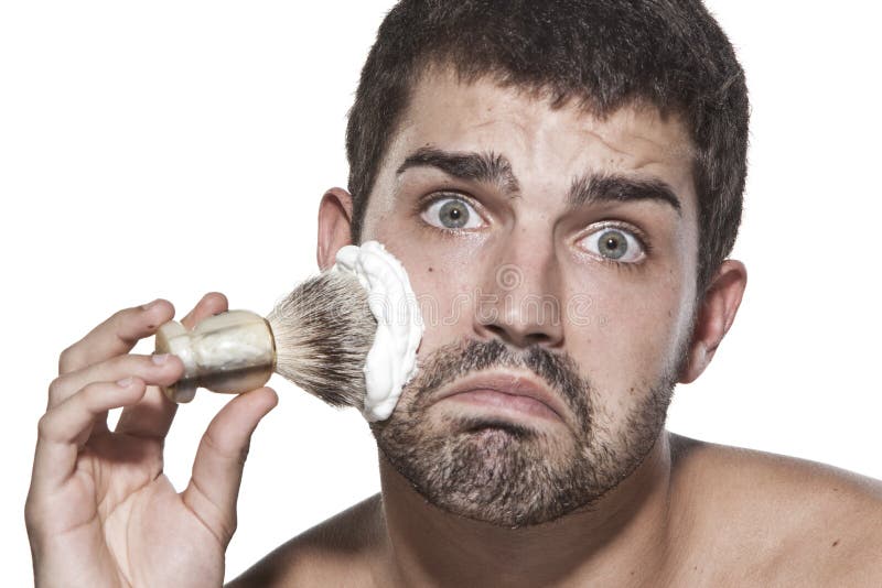 Raser de jeune homme photo stock. Image du jeune, rasage - 10856196