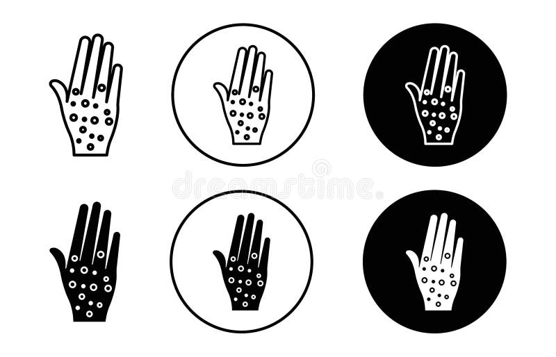 Rash Hand Icon Outline Flat Icon Stock Vector - Illustration of health ...